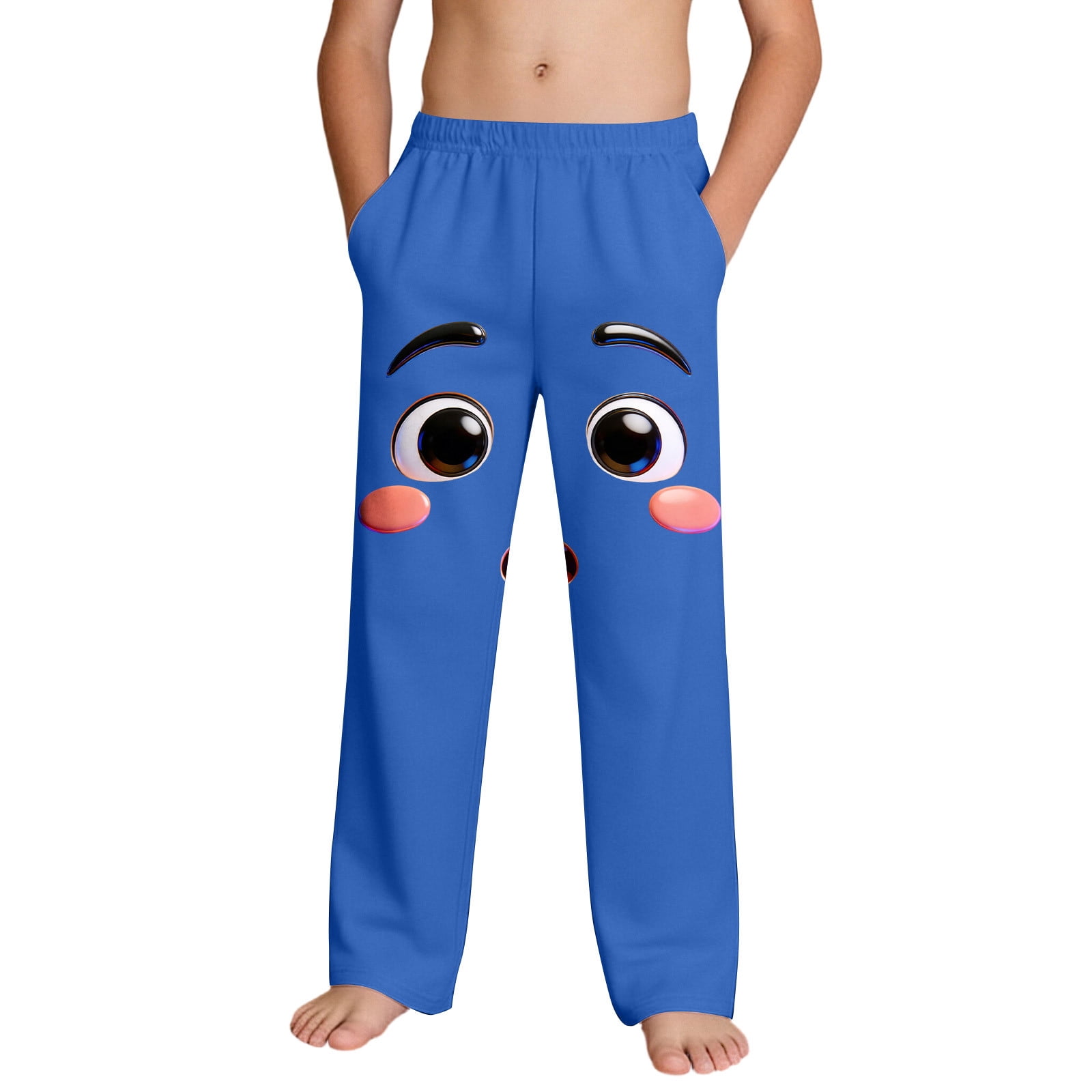 Boys Pajama Pants Funny Cartoon Face 3D Print Lounge Sweatpants with ...