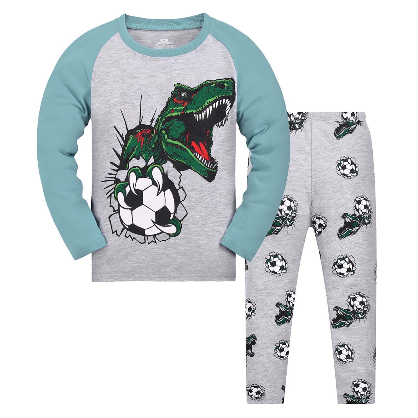 Boys Pajama Sets Cute Cartoon Cotton Sleepwear Long Sleeve 2 Piece ...