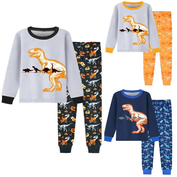 Boys Outfits Dinosaur Pattern Long Sleeve Sweatshirt Joggers Casual ...