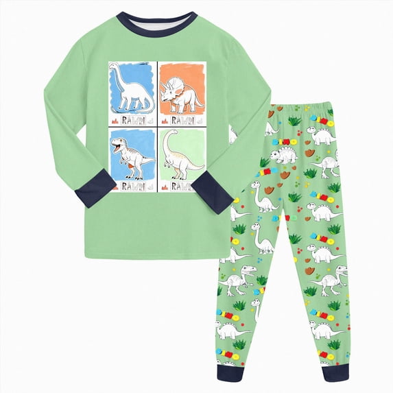 Boys Pajamas Cotton Sleepwear Toddler Kids Long Sleeve Pjs 6-12 Months ...