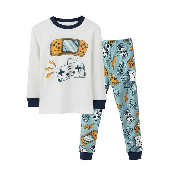 Boys Pajamas Gaming Console Print 2 Piece Kids Pjs Sleepwear Loungewear ...