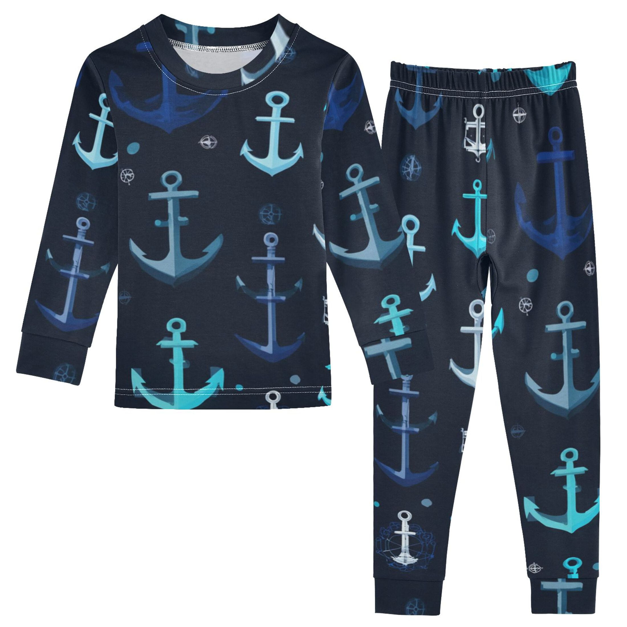 Boys Pajamas Girls Paja Pirate Anchor Cute Hat Cute Hat Comfortable ...