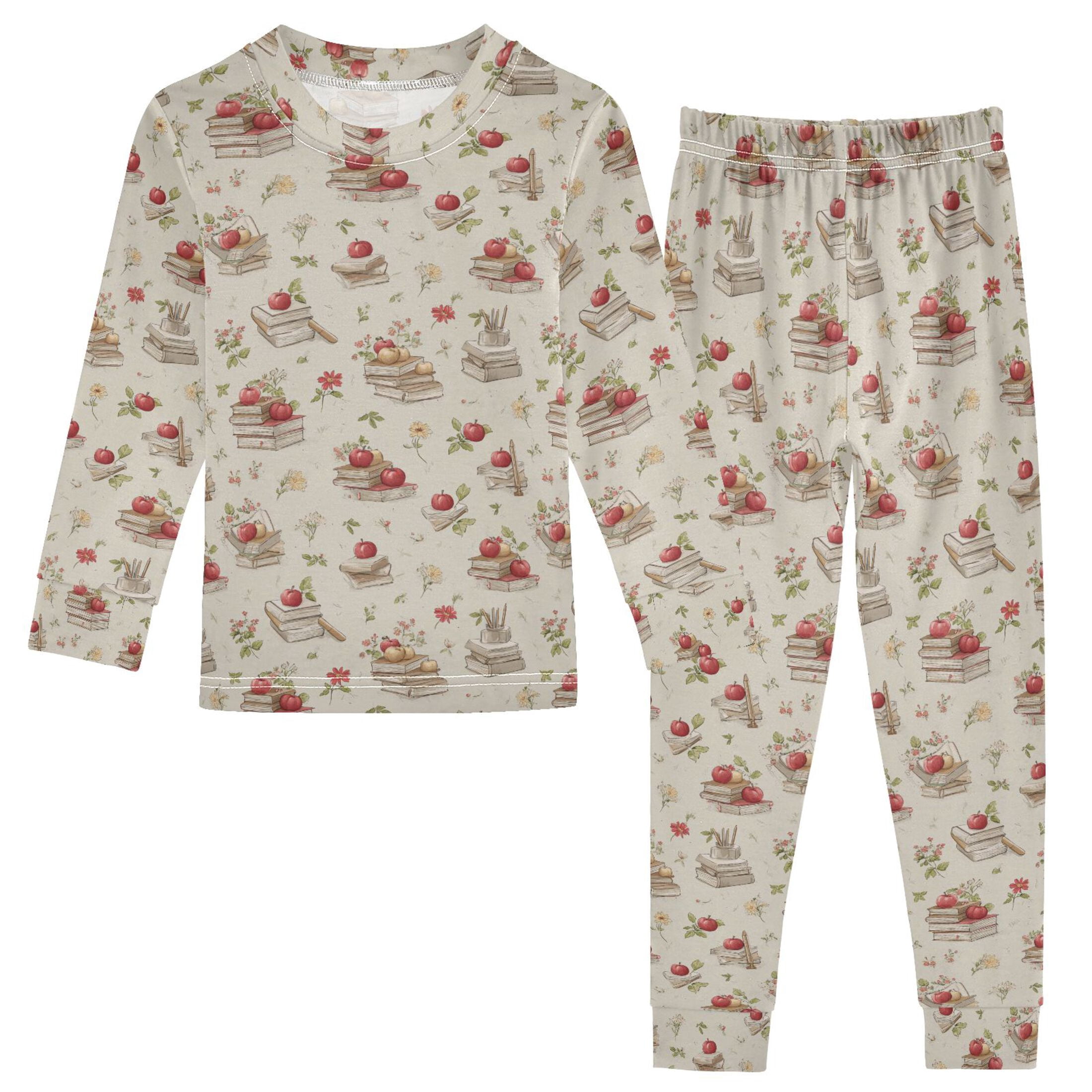 Boys Pajamas Girls Pajama Books and Fruit Cute Comfortable Cotton Two ...