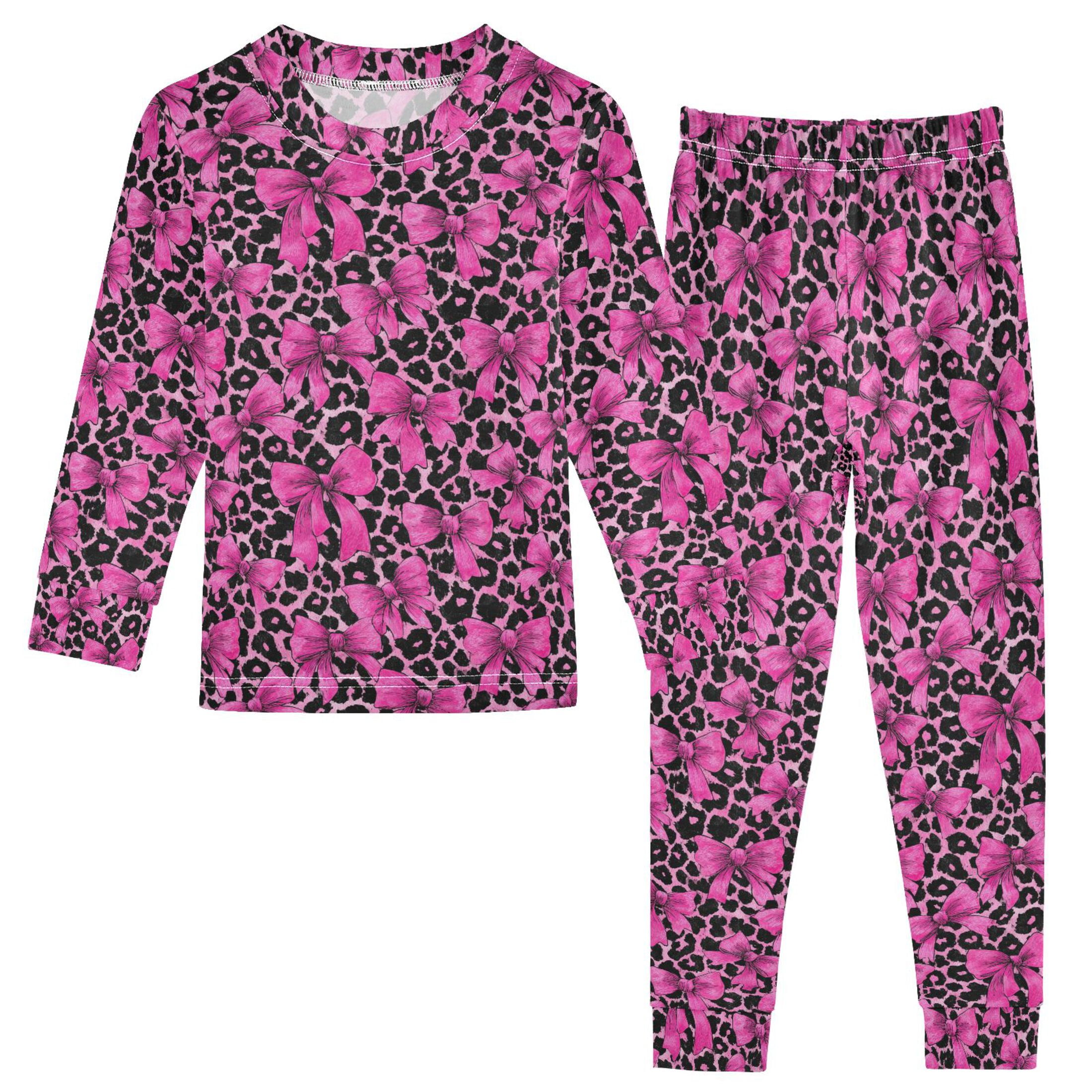 Boys Pajamas Girls Pajama Bow and Leopard Print Cute Comfortable Cotton ...