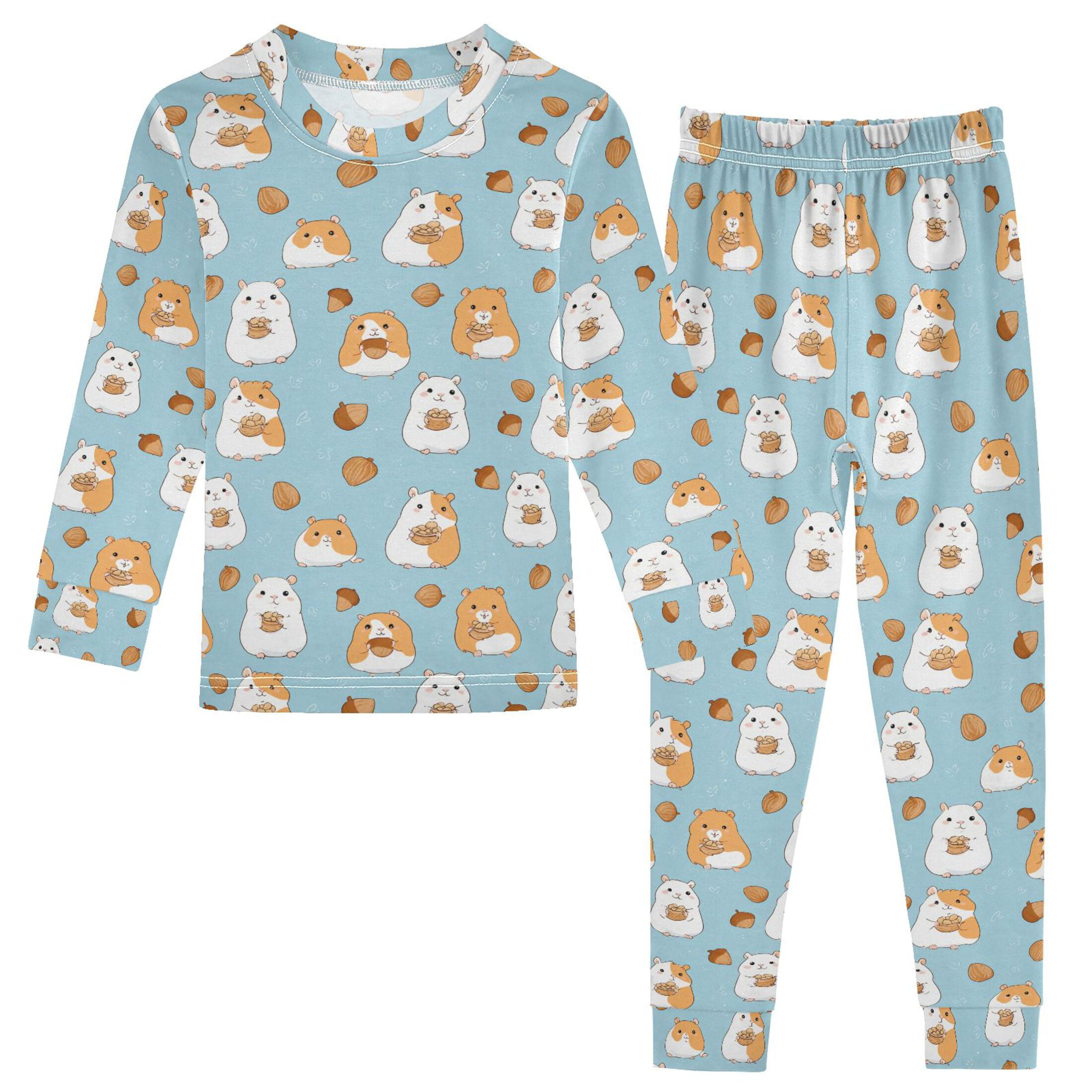 Boys Pajamas Girls Pajama Hamster Eating Nuts Cute Comfortable Cotton ...