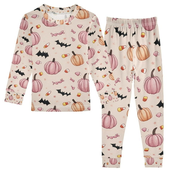 Boys Pajamas Girls Pajama Pink Pumpkin Candy Corn Bats Cute Comfortable Cotton Two-piece Pajama ...