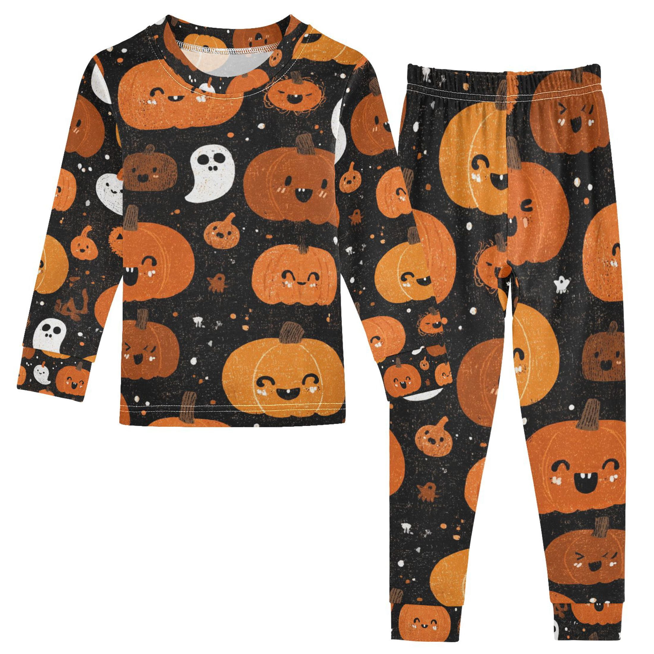Boys Pajamas Girls Pajama Pumpkin Pattern and Cartoon Hhost Cute ...