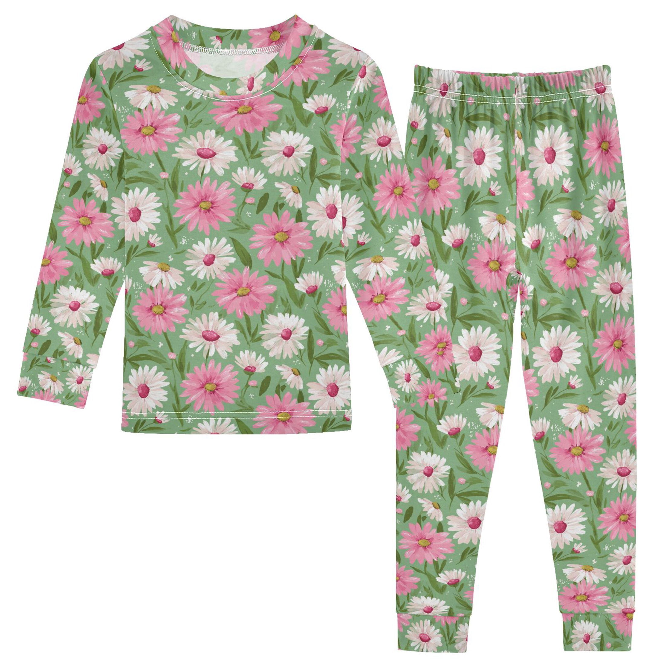 Boys Pajamas Girls Pajama Rich Flowers Cute Comfortable Cotton Two ...