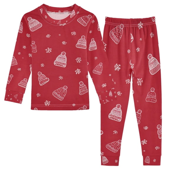 Boys Pajamas Girls Pajama Santa Hat and Snowflakes Cute Comfortable ...