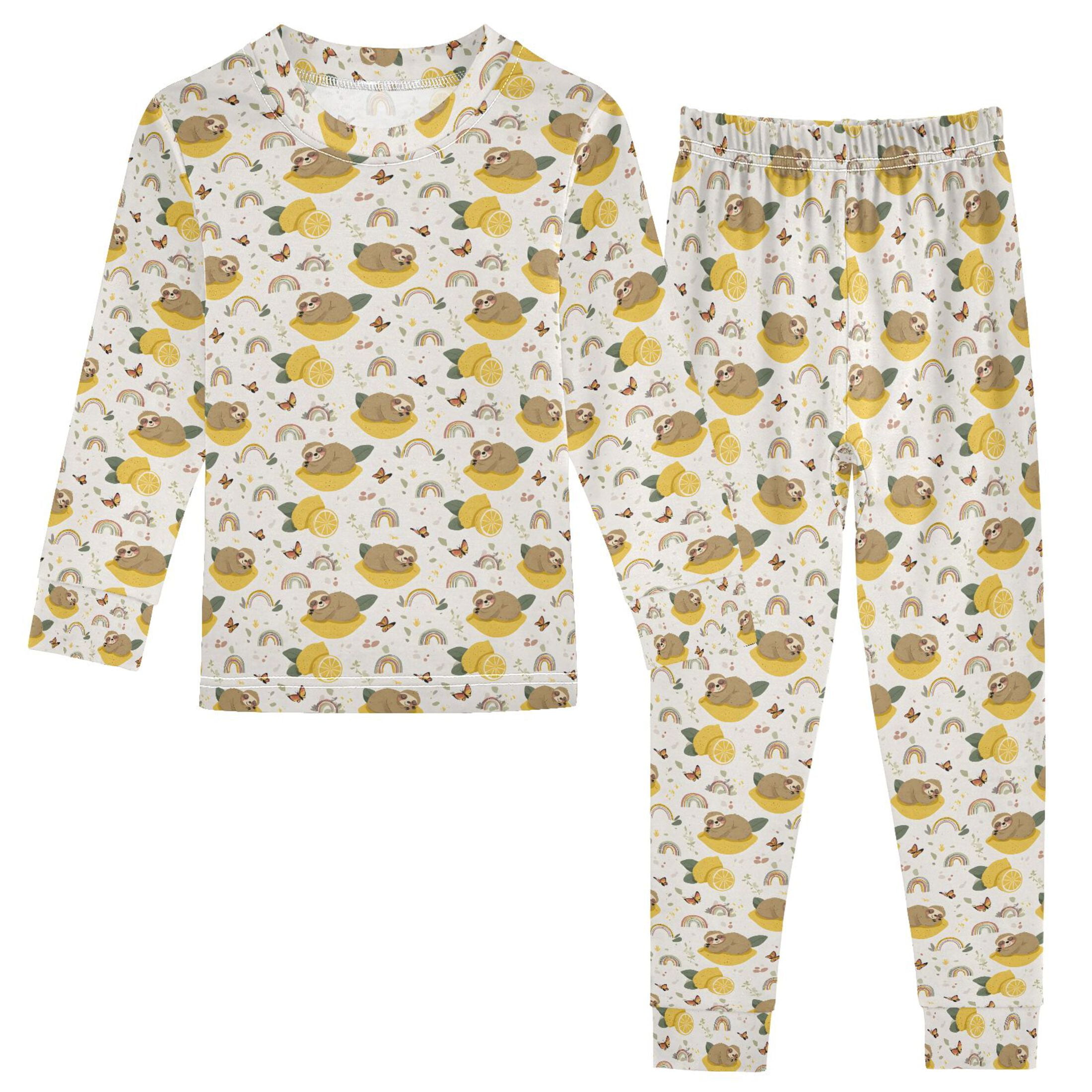 Boys Pajamas Girls Pajama Sloth Lemon Rainbow Cute Comfortable Cotton Two-piece Pajama Set ...