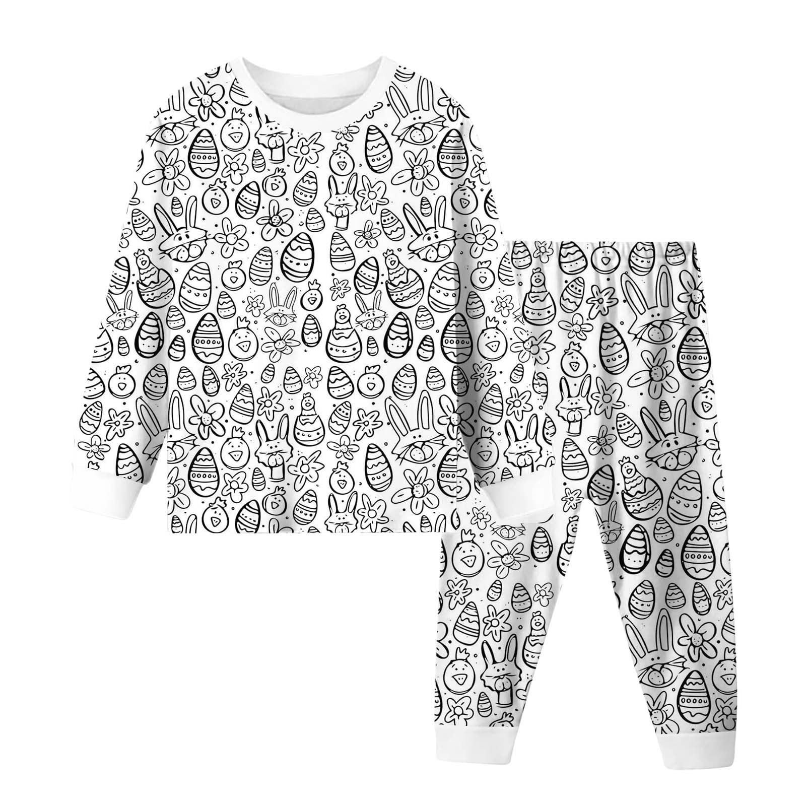 Boys Pajamas Kid's Summer Homewear Boys Girls Cartoon Printed Short ...