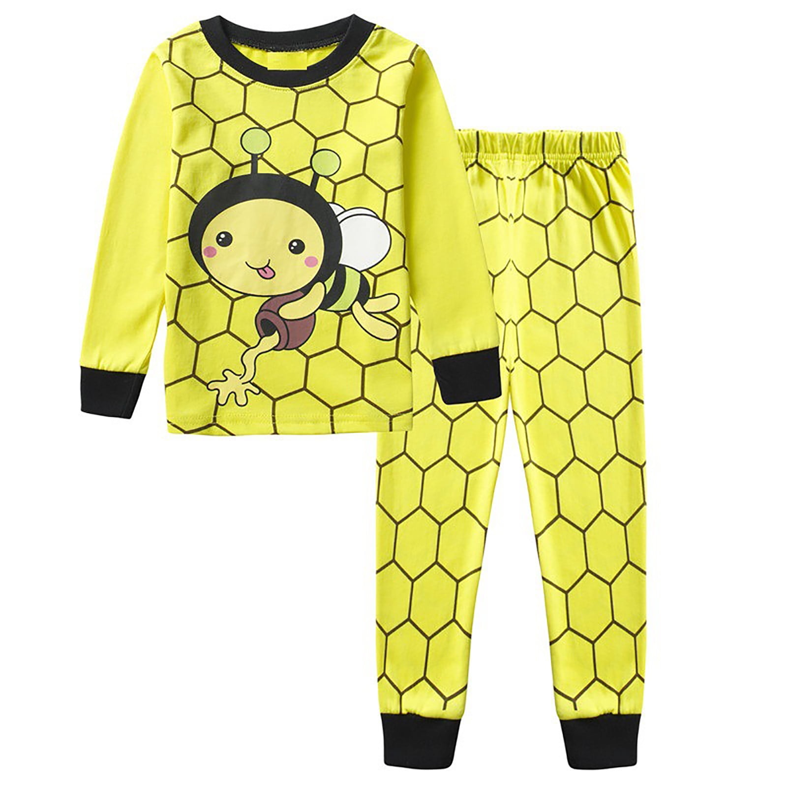 Boys Pajamas Little Bee Long Sleeve Sleepwear Trendy 2-Piece Pjs Set ...
