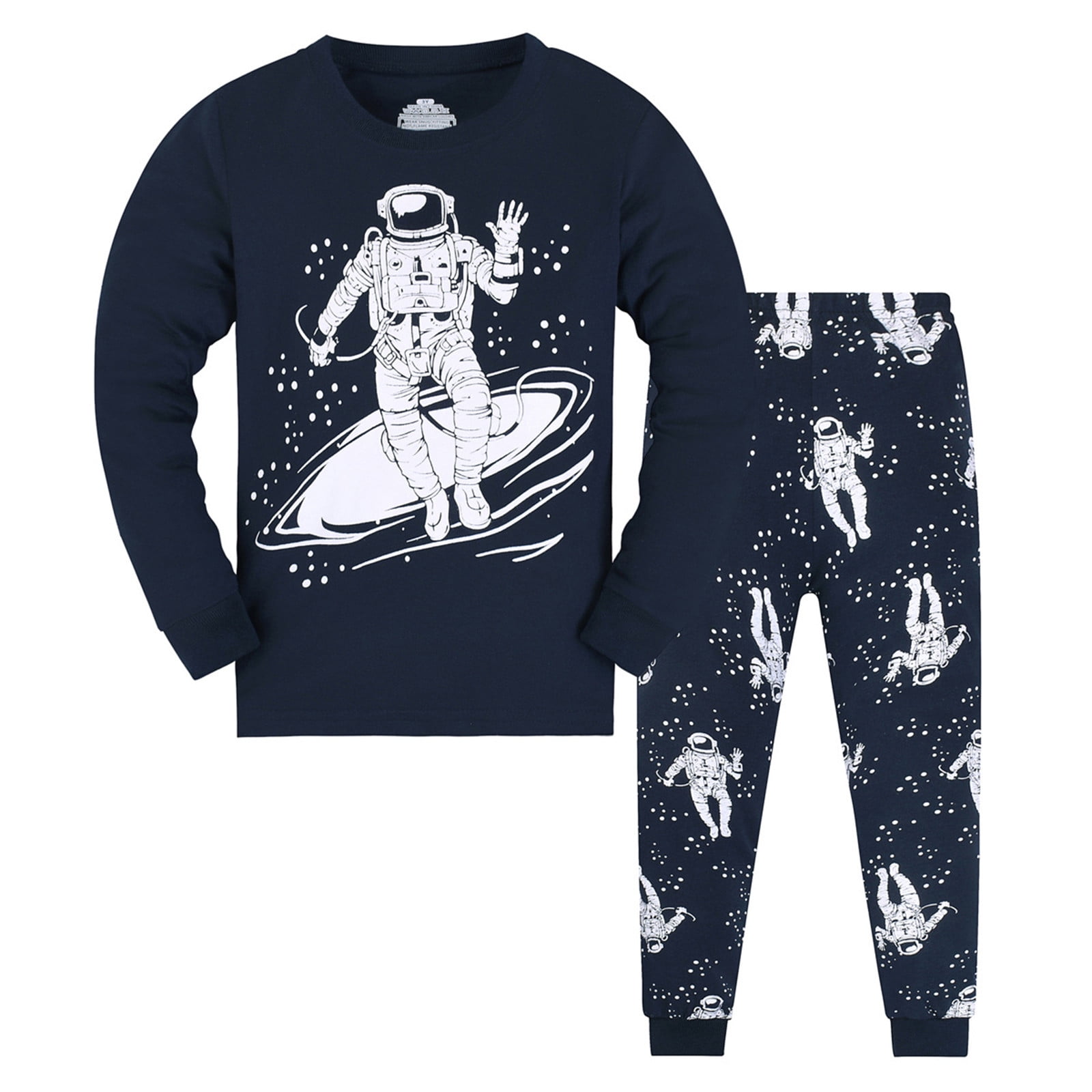 Little Child Boys Pajamas Long Sleeve Crew Neck Cartoon Printing Top ...