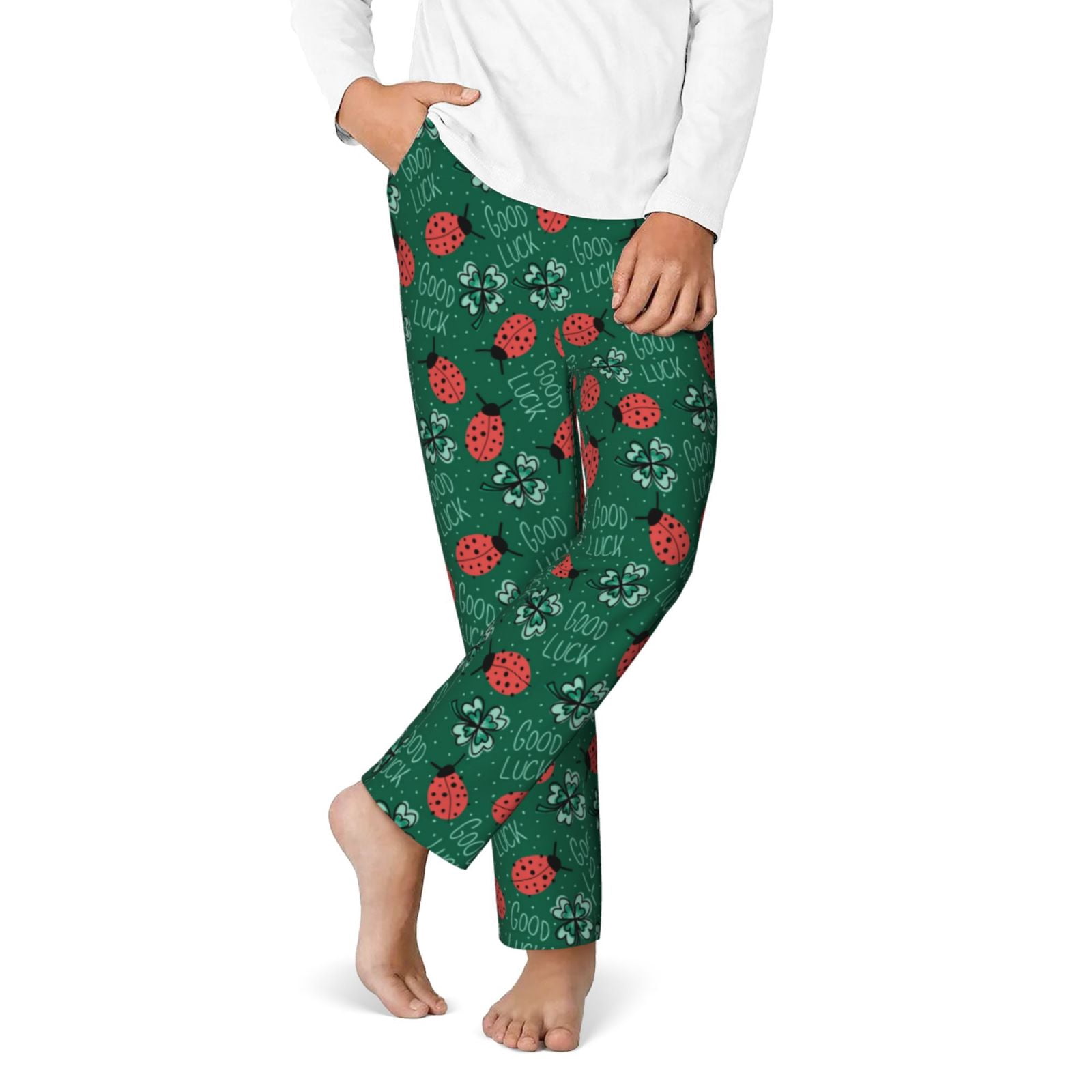 Boys Pajamas Pants - Good Luck Ladybug Soft Cotton Kids Pajamas, Comfy ...