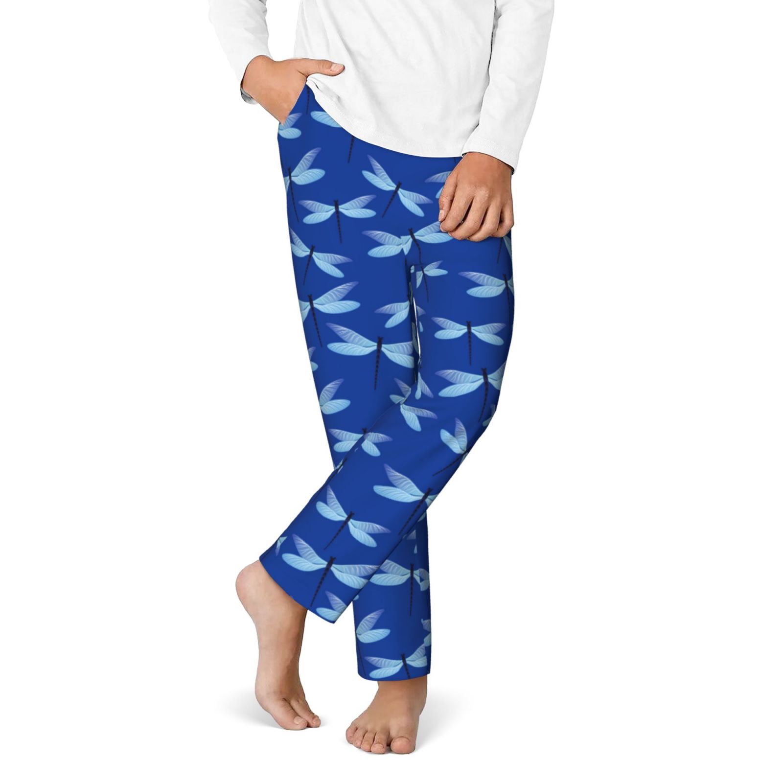 Boys Pajamas Pants - Soft Blue Dragonfly Print Cotton Kids Pajamas ...