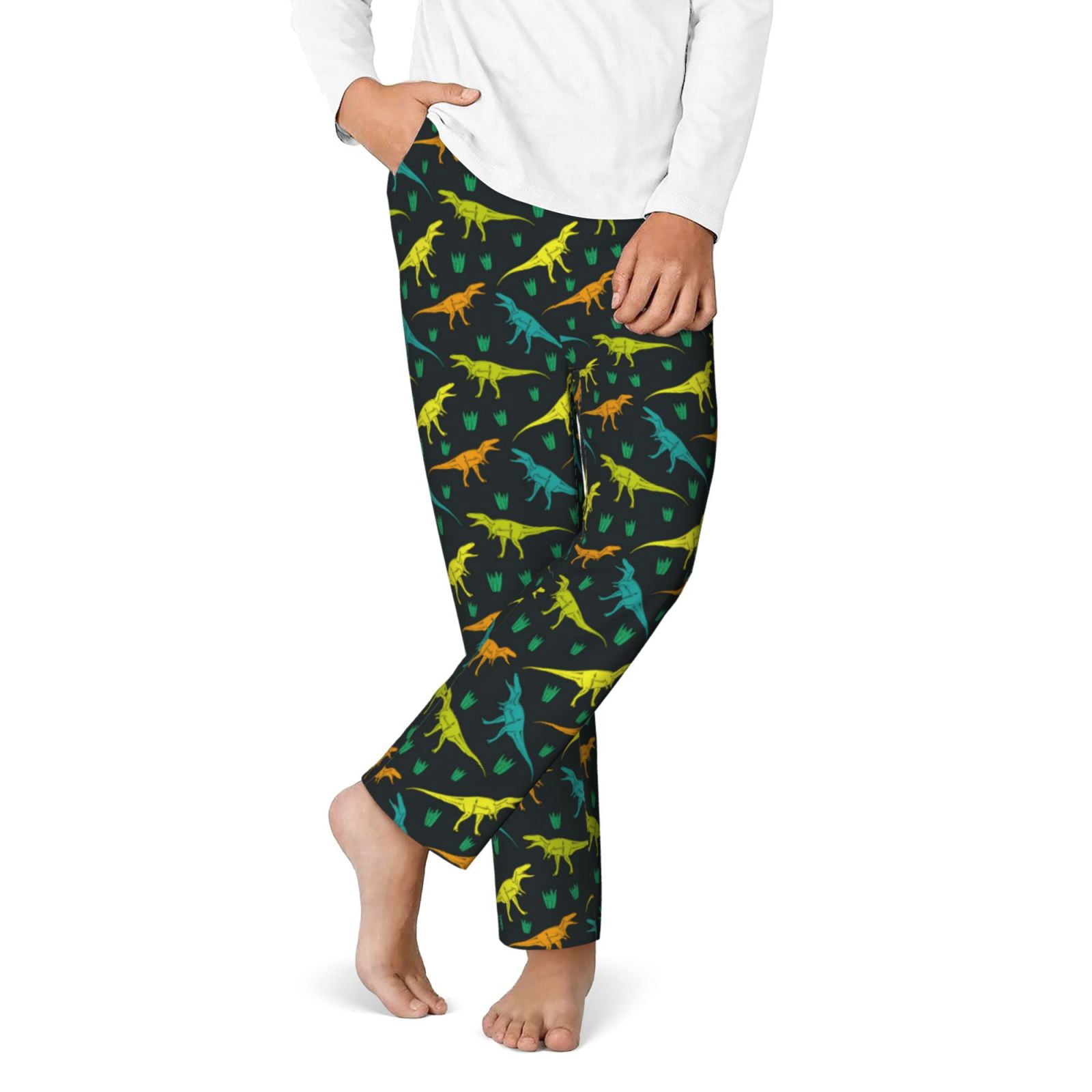 Boys Pajamas Pants - Soft Colorful Dinosaur Print A Cotton Kids Pajamas ...