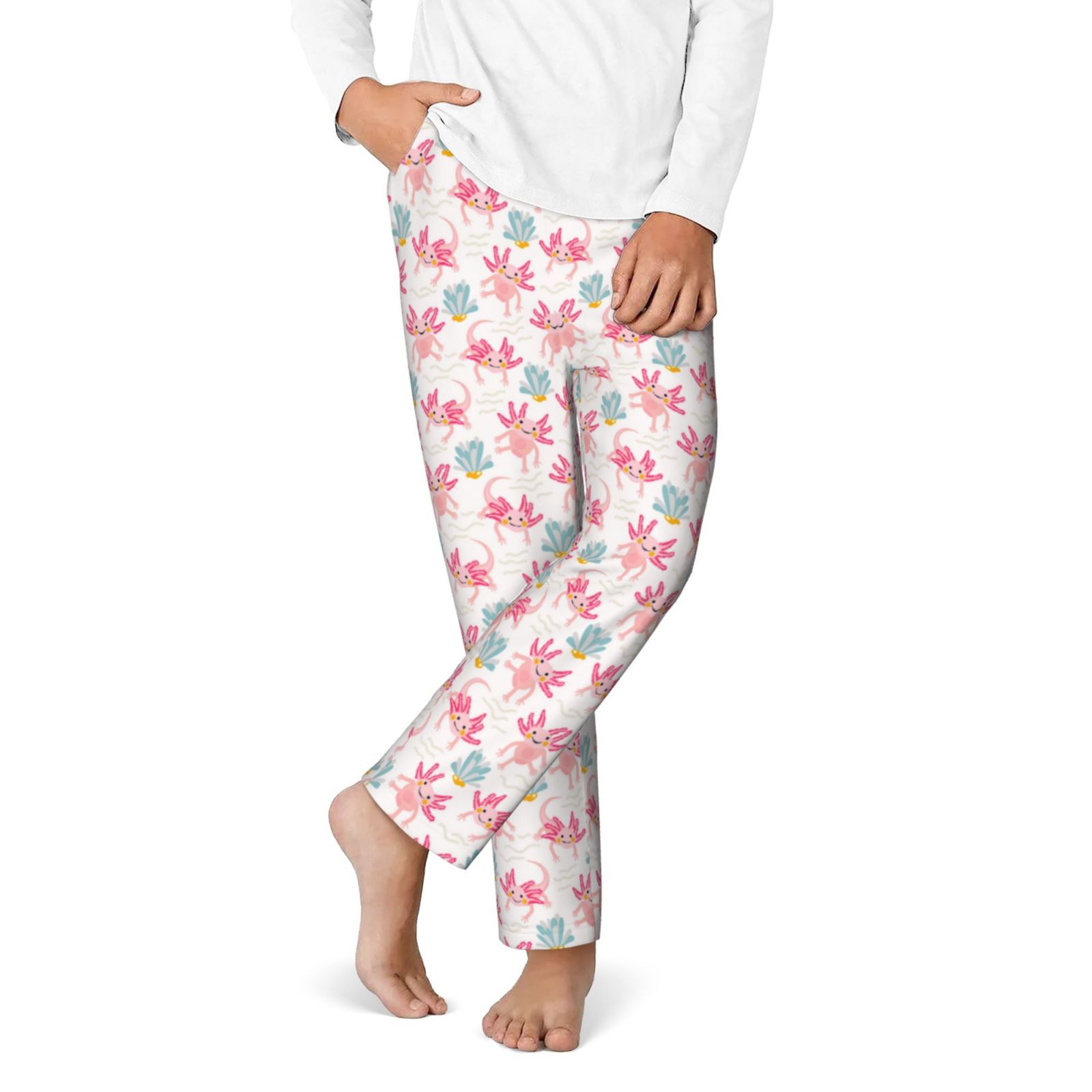 Boys Pajamas Pants - Soft Cute Axolotl Cotton Kids Pajamas, Comfy ...