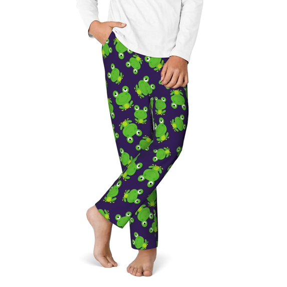 Boys Pajamas Pants - Soft Cute Frog Funny Navyblue Cotton Kids Pajamas ...