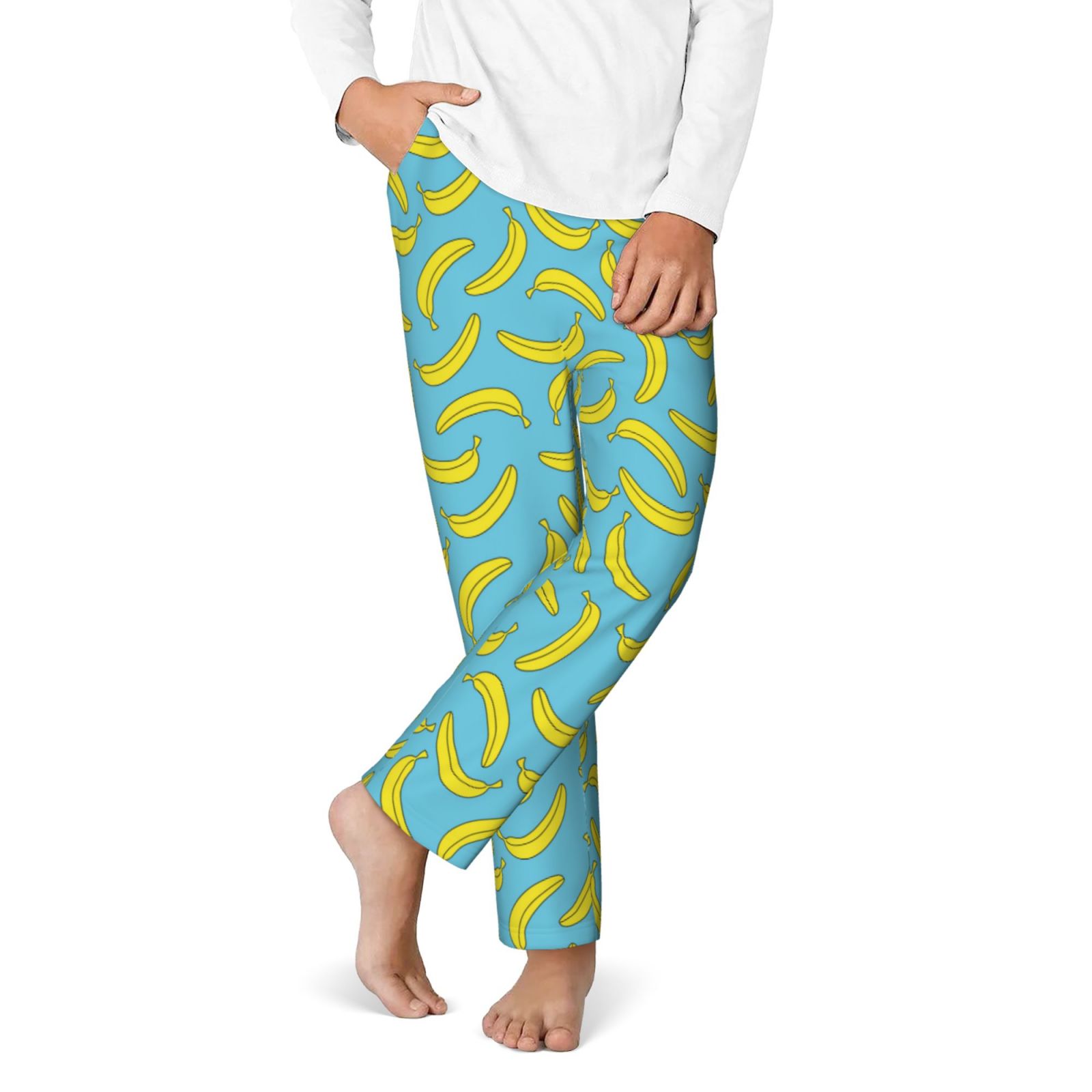 Boys Pajamas Pants - Soft Funny Banana Blue Cotton Kids Pajamas, Comfy ...