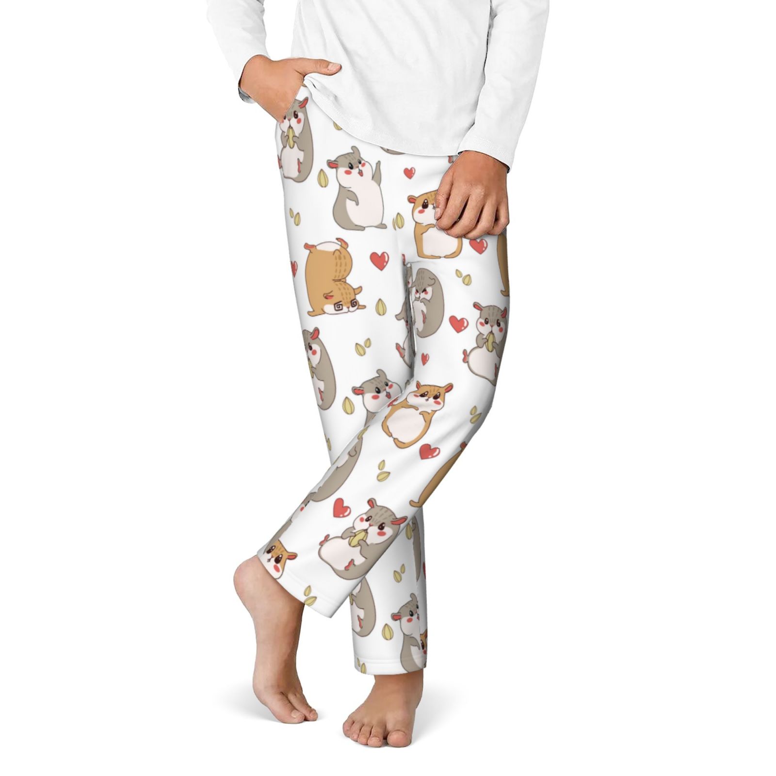 Boys Pajamas Pants - Soft Love Cartoon Cute Hamster Cotton Kids Pajamas ...