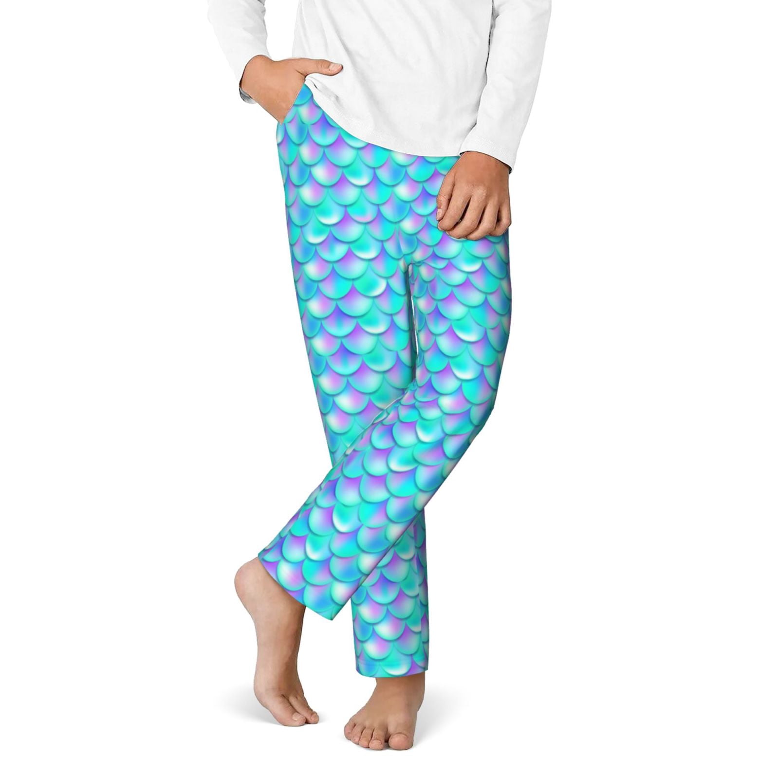 Boys Pajamas Pants - Soft Pearl purple blue fish scales Cotton Kids ...