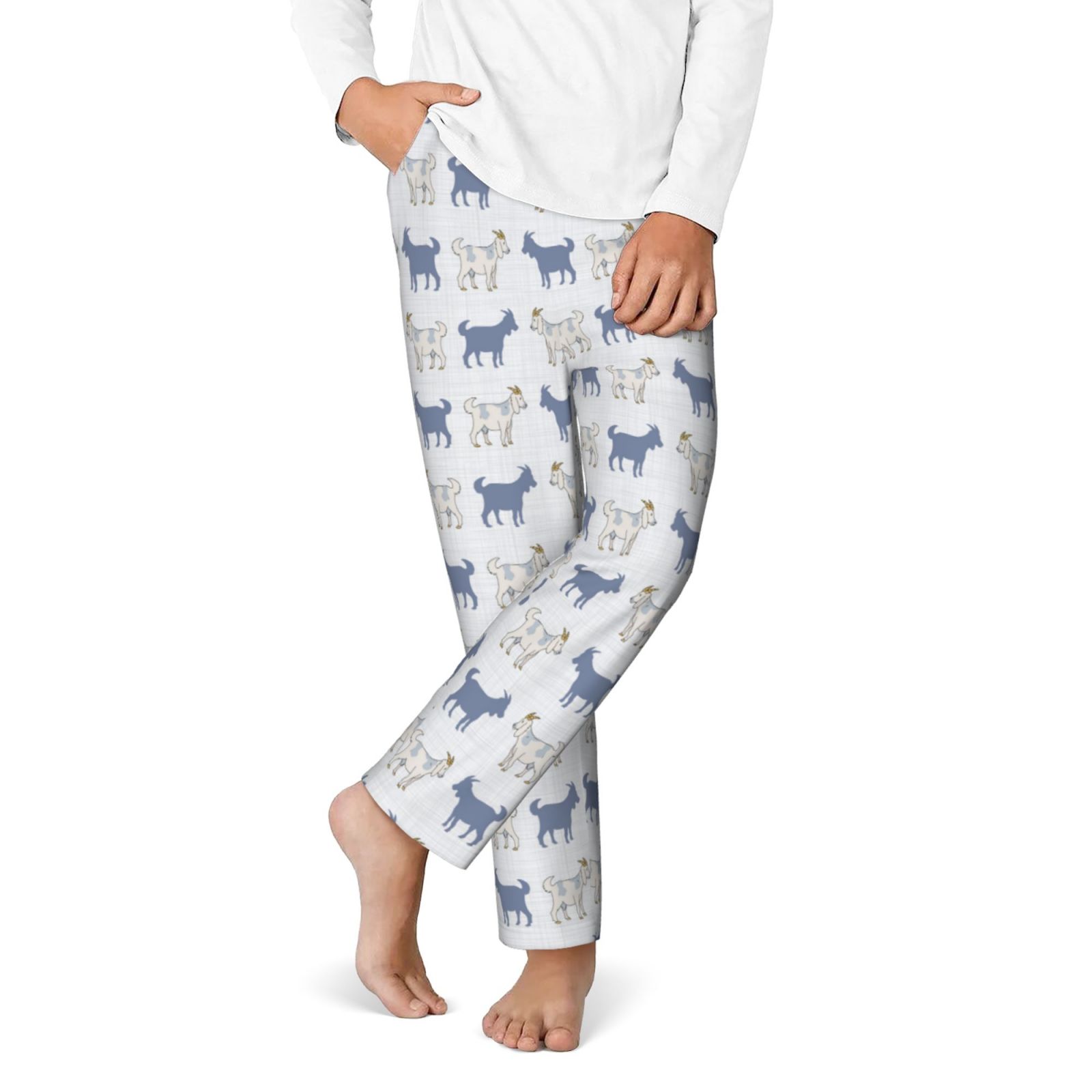 Boys Pajamas Pants - Soft Plaid Cartoon Cute Goat Cotton Kids Pajamas ...