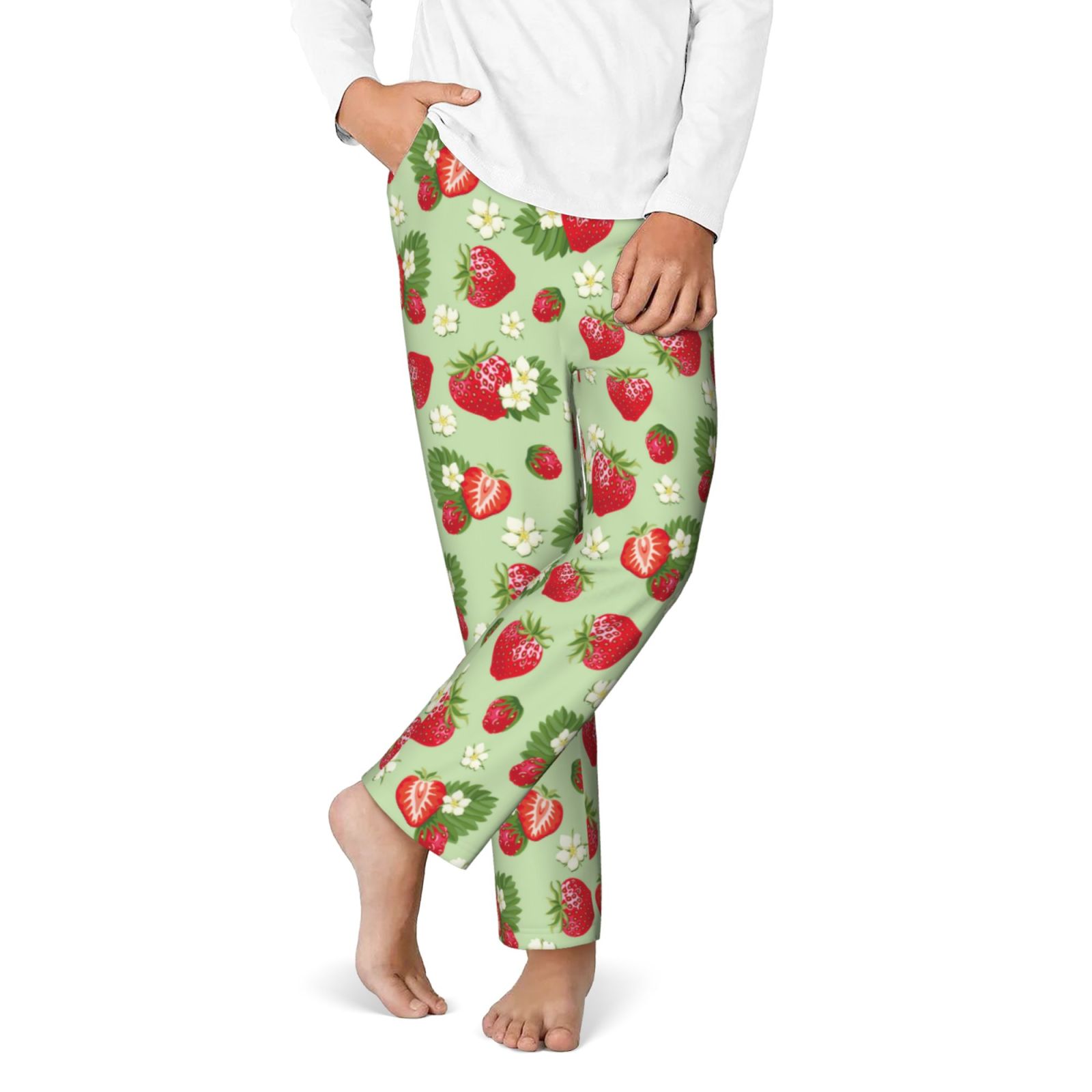 Boys Pajamas Pants - Soft Strawberry Floral Cotton Kids Pajamas, Comfy ...