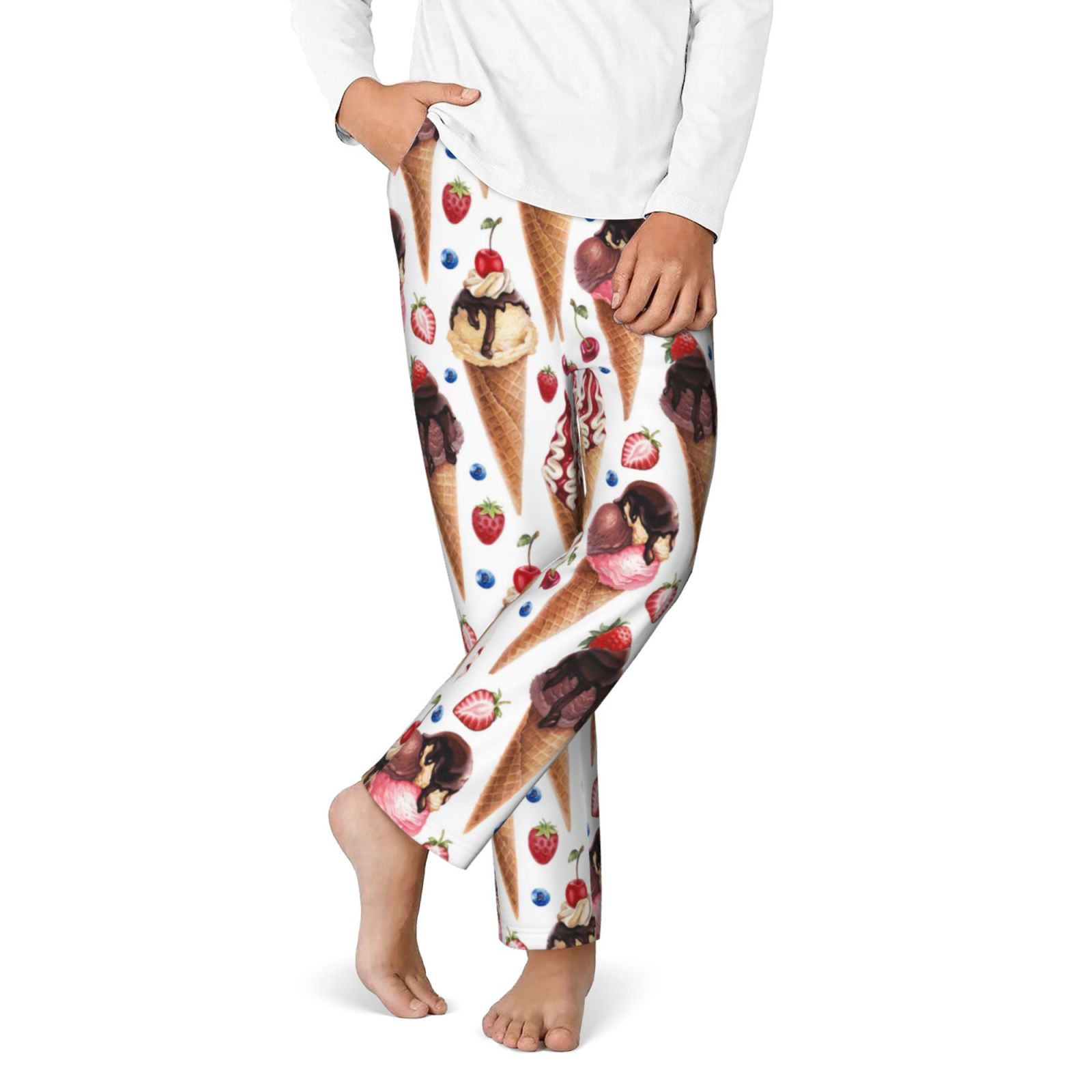 Boys Pajamas Pants - Strawberry Blueberry Ice Cream Soft Cotton Kids ...