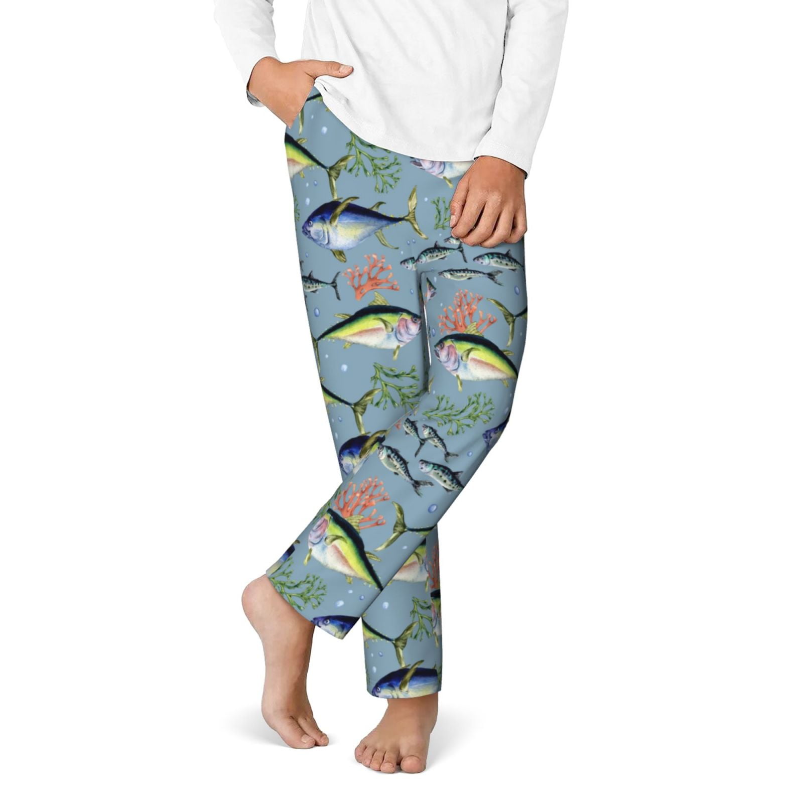 Boys Pajamas Pants - Various Wild Sea Fish Soft Cotton Kids Pajamas ...