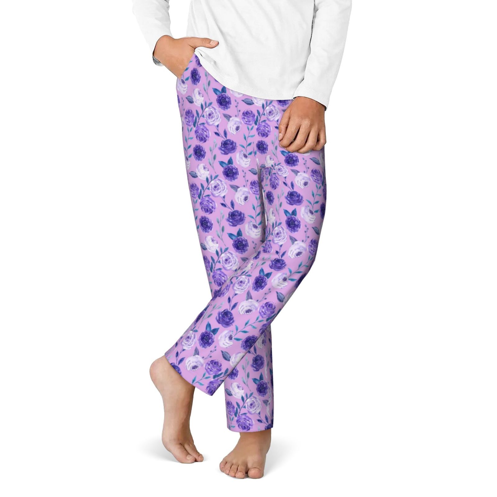 Boys Pajamas Pants - Violet Soft Cotton Kids Pajamas, Comfy Sleepwear Pj Bottoms Pjs Lounge ...