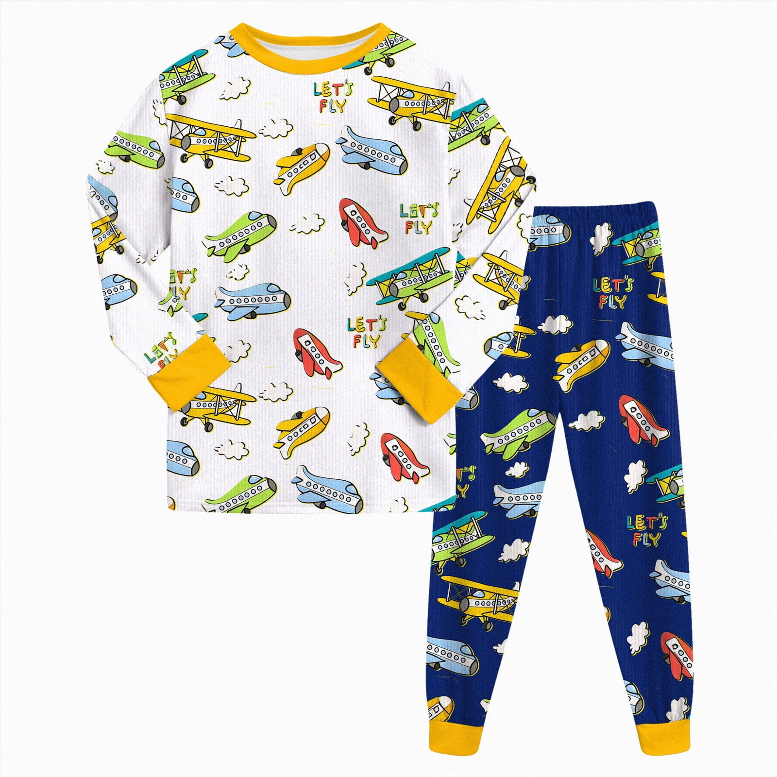 Boys Pajamas Sets Cotton Pjs Toddler Long Sleeve Sleepwear Kids Clothes ...