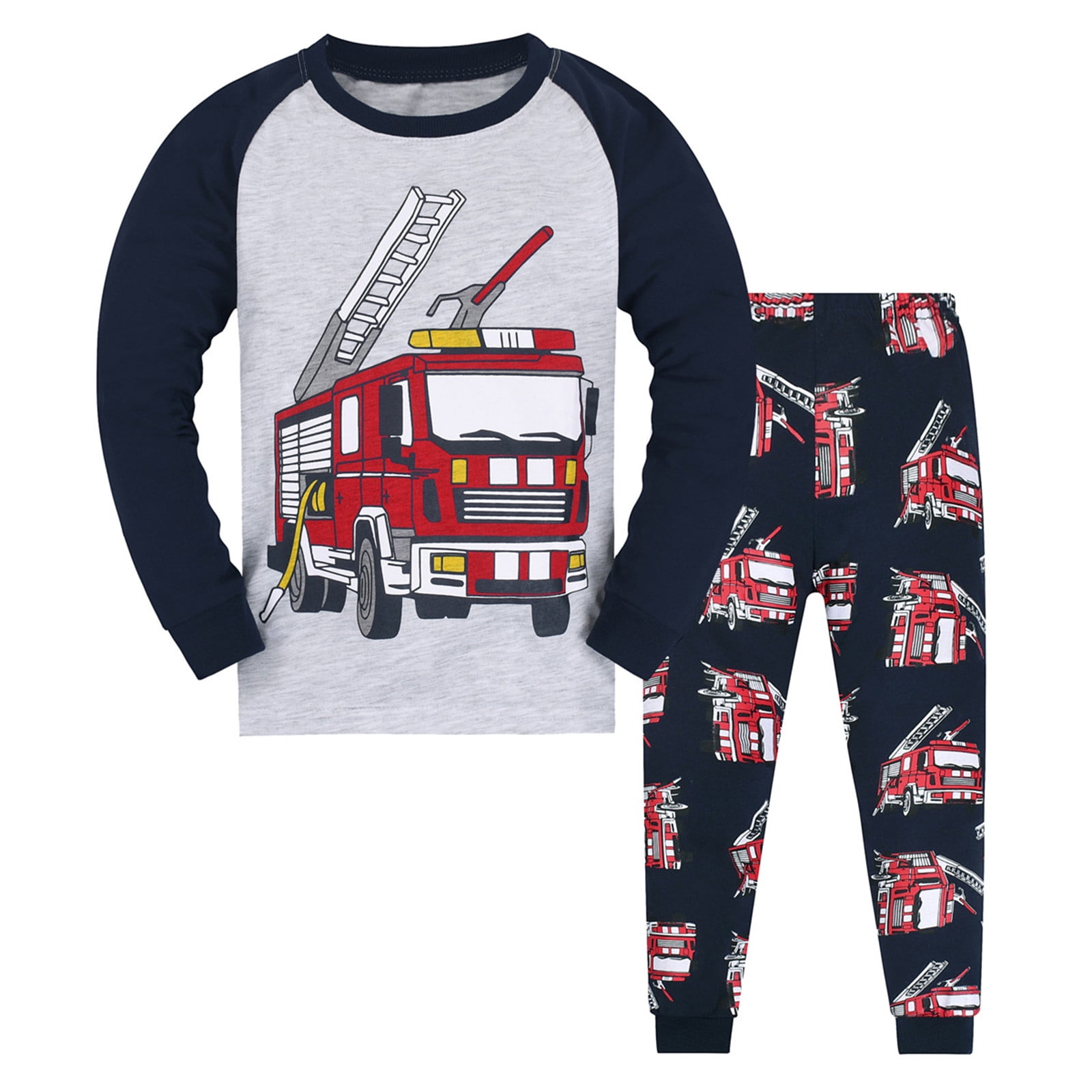 Boys Pajamas Sets Little Boys Pajamas Dinosaur Cotton 2 Piece Train ...