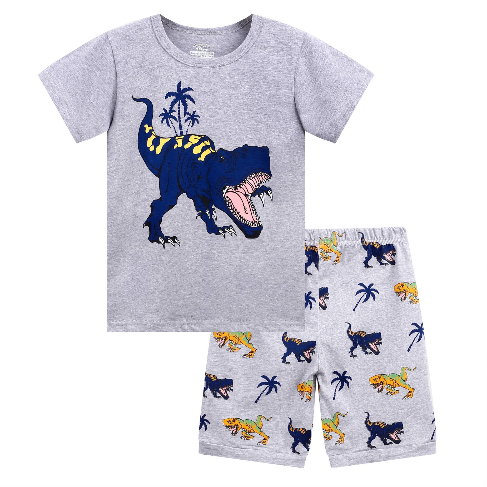 Boys Pajamas Shorts Set for Toddler Summer Clothes Dinosaur Sleepwear ...