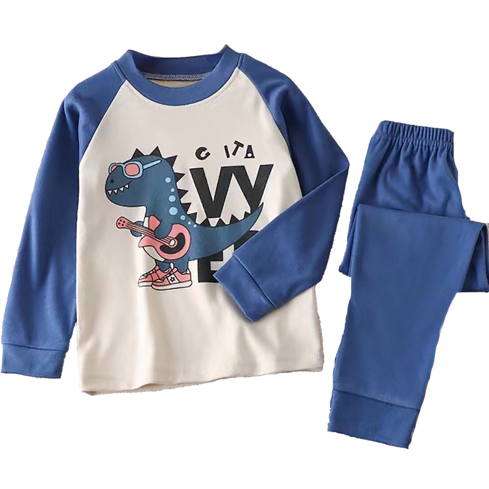 Boys Pajamas Size 8 Crewneck Cartoon Printing Childrens Pajamas Cute ...