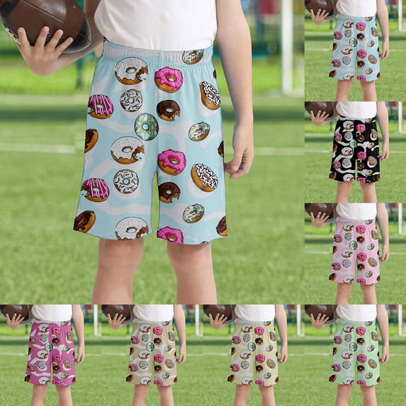 Boys' Pants Athleisure Donut Graphic Print Elastic Waist Casual Shorts ...
