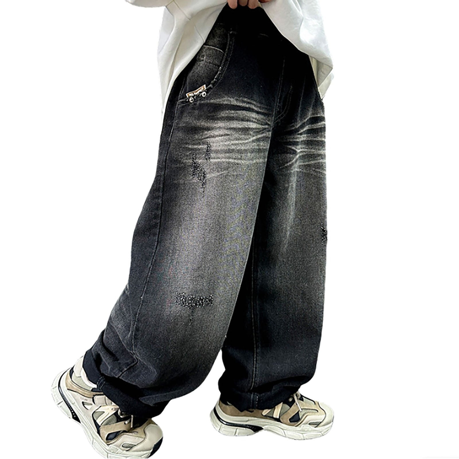 Boys Pants Boys Cargo Trousers With Elastic Waist Regular Fit Pants for ...