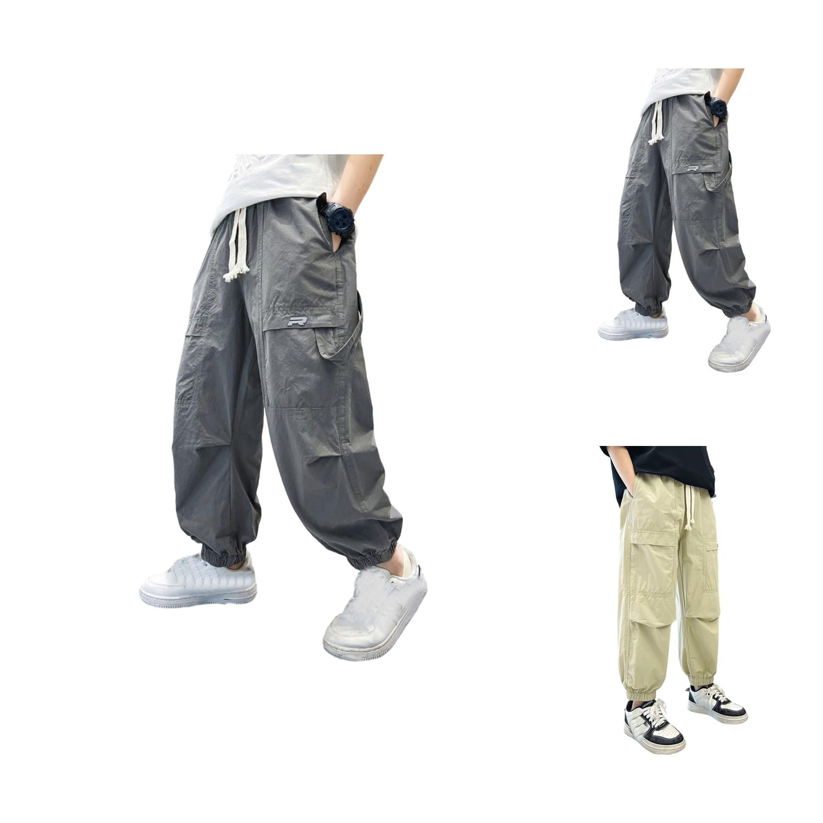 Boys Pants Boys Casual Cargo Trousers With Elastic Waist for Everyday ...