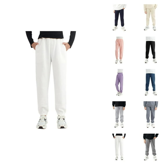Boys Pants Boys Sweatpants Solid Jogger Pants with Pockets Warm ...