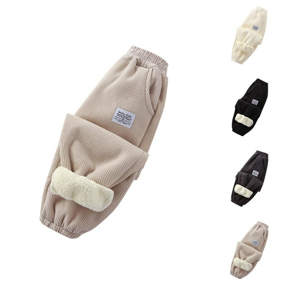 Boys Pants Boys Winter Lined Jogger Pants Warm Athletic Sweatpants With ...