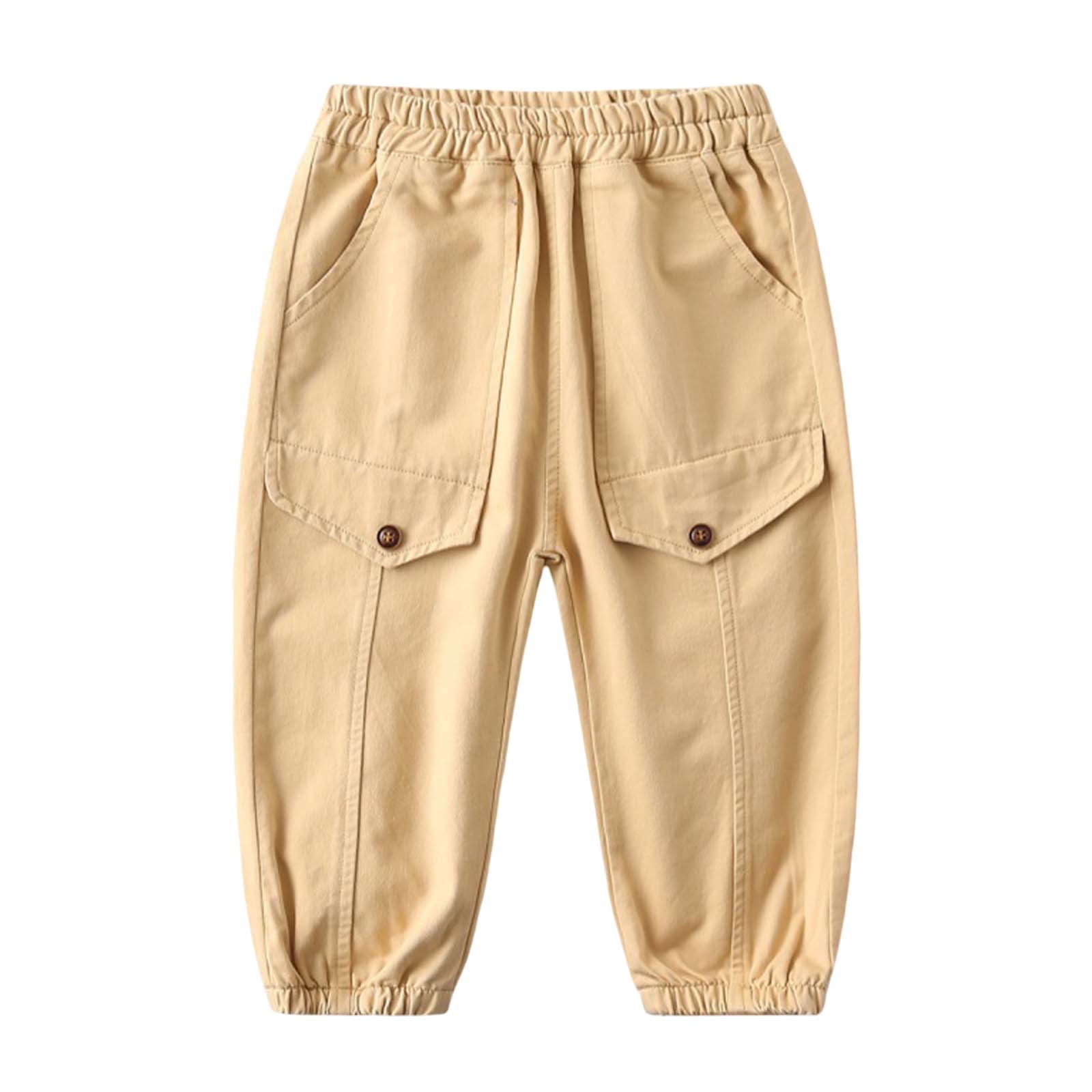 Boys Pants Casual Kids Trousers School Basic Solid Color Clothes ...