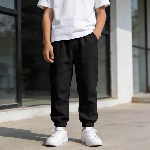 Boys Pants Casual Trousers for Autumn Blend with Elastic Waist ...