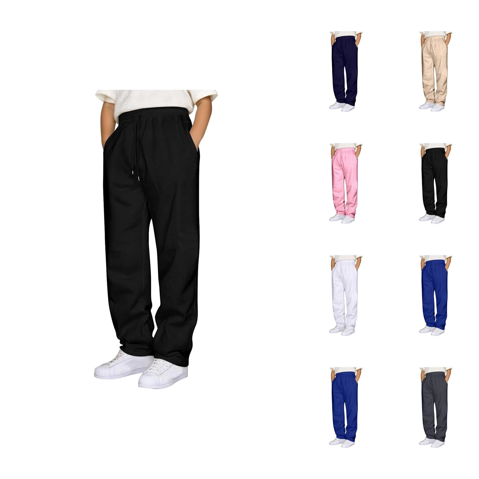 Boys Pants Comfortable Elastic Waistband Drawstring Loose Fit Jogger ...