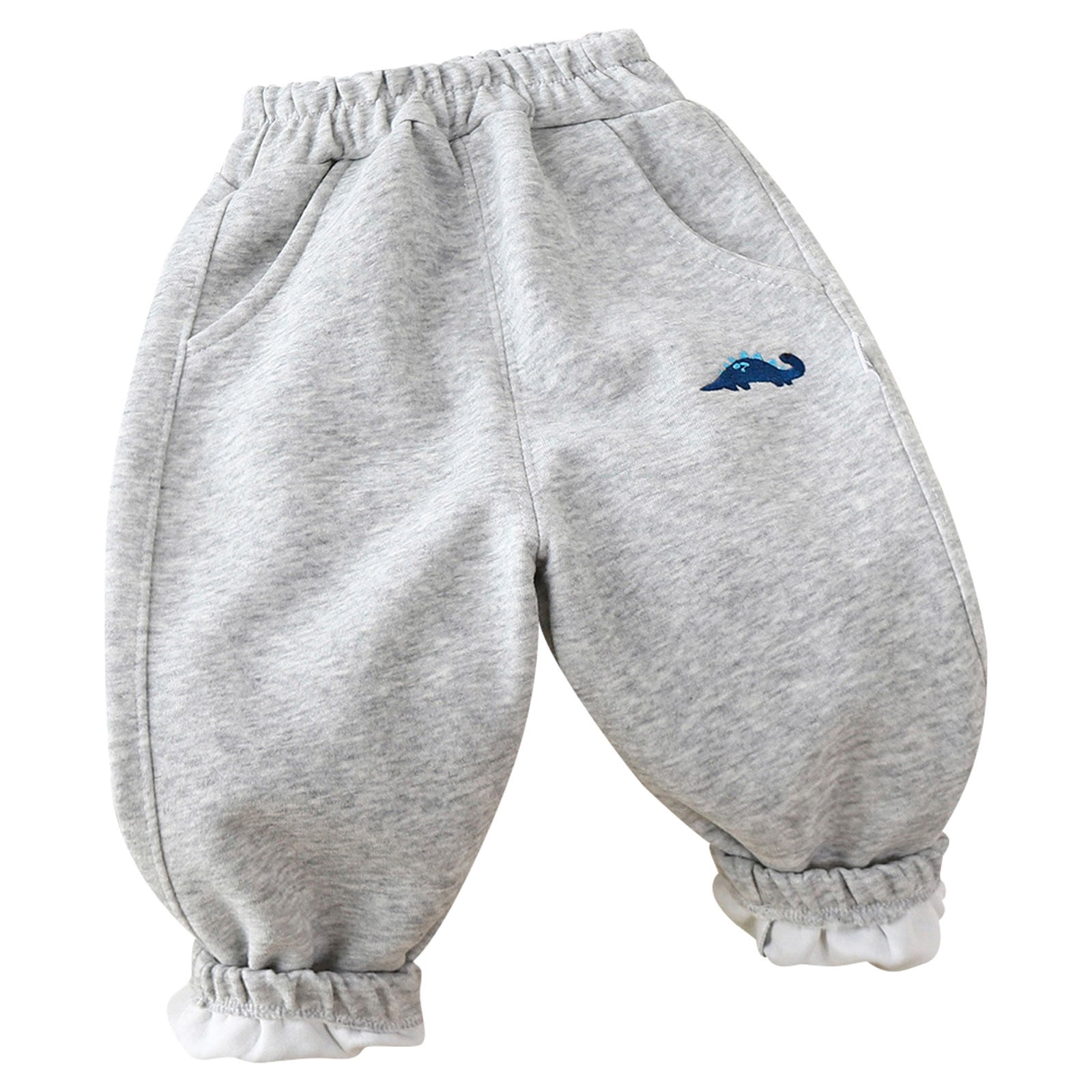 Boys Pants Full Length Elastic Waist Cartoon Dinosaur Graphics Wide Leg ...