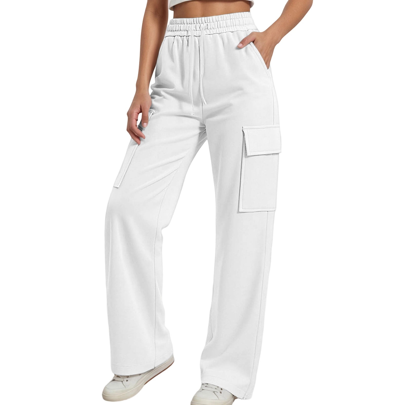 Boys Pants,Girls Cargo Side Pockets Elastic Waistband Drawstring Casual ...