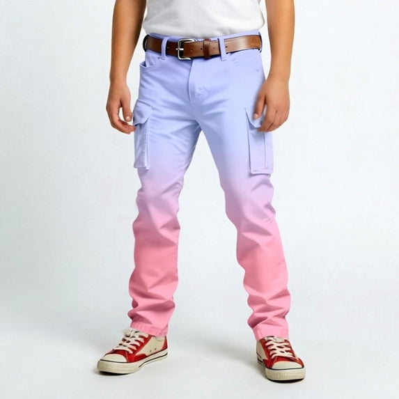 Boys Pants Gradient Cargo Long Pants for Boys Outdoor Work Boys ...
