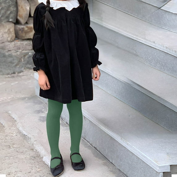 Boys Pants Kids Girls School Dress Cotton Tights, High Waist Solid ...