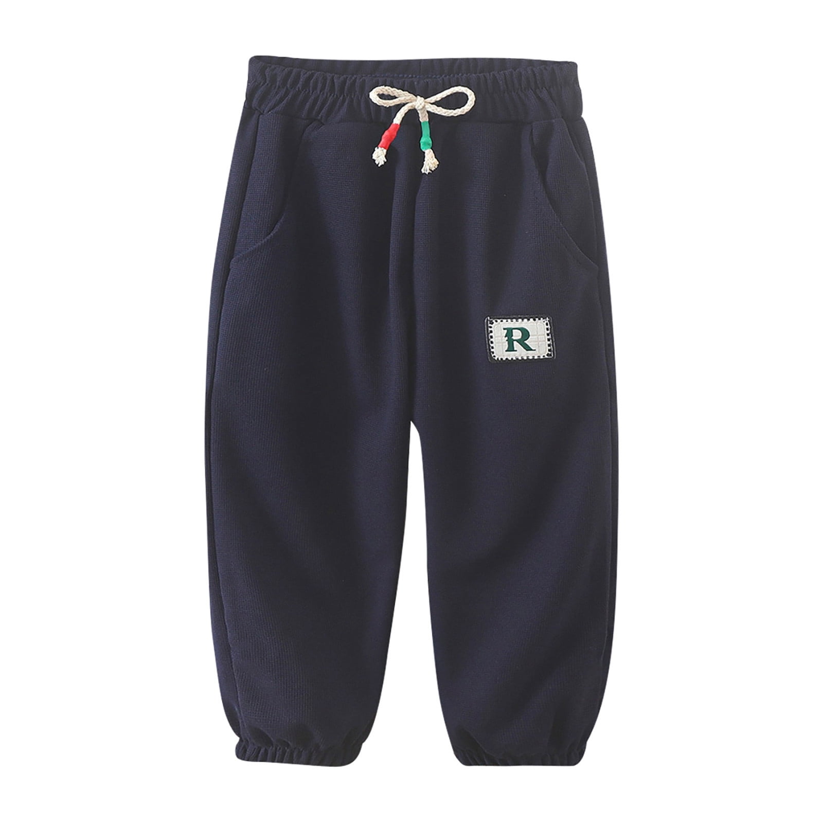 Boys Pants Kids Girls Solid Knitted Athletic Active Drawstring Long ...