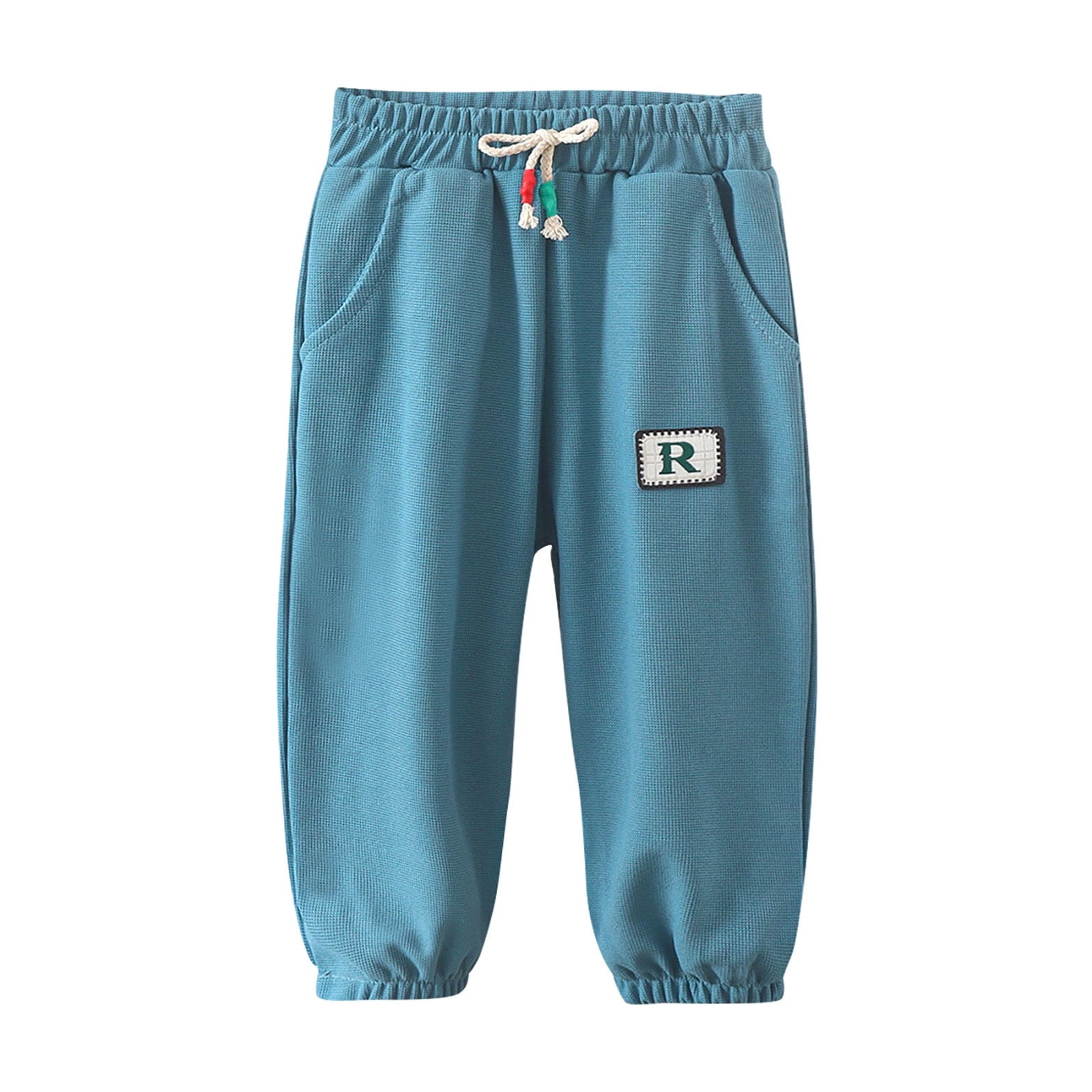Boys Pants Kids Girls Solid Knitted Athletic Active Drawstring Long ...