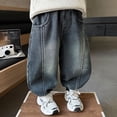 Boys Pants Size 4-5Y Youth Cartoon Print Jeans Loose Wide Leg Casual ...
