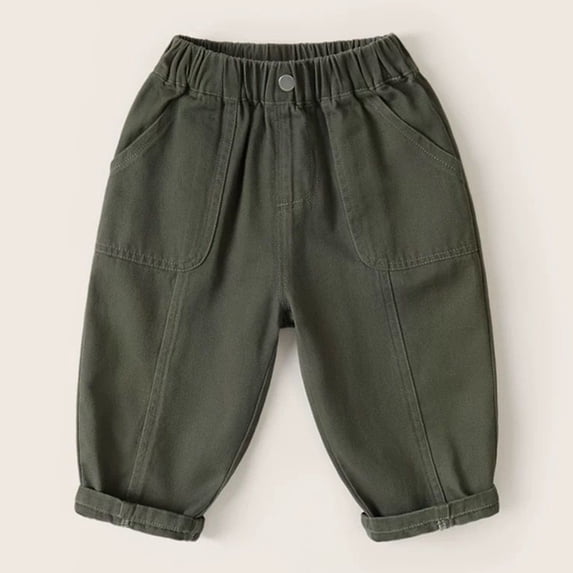 Boys Pants Solid Relaxed Loose Cargo Long Pants for Boys Casual Wear ...